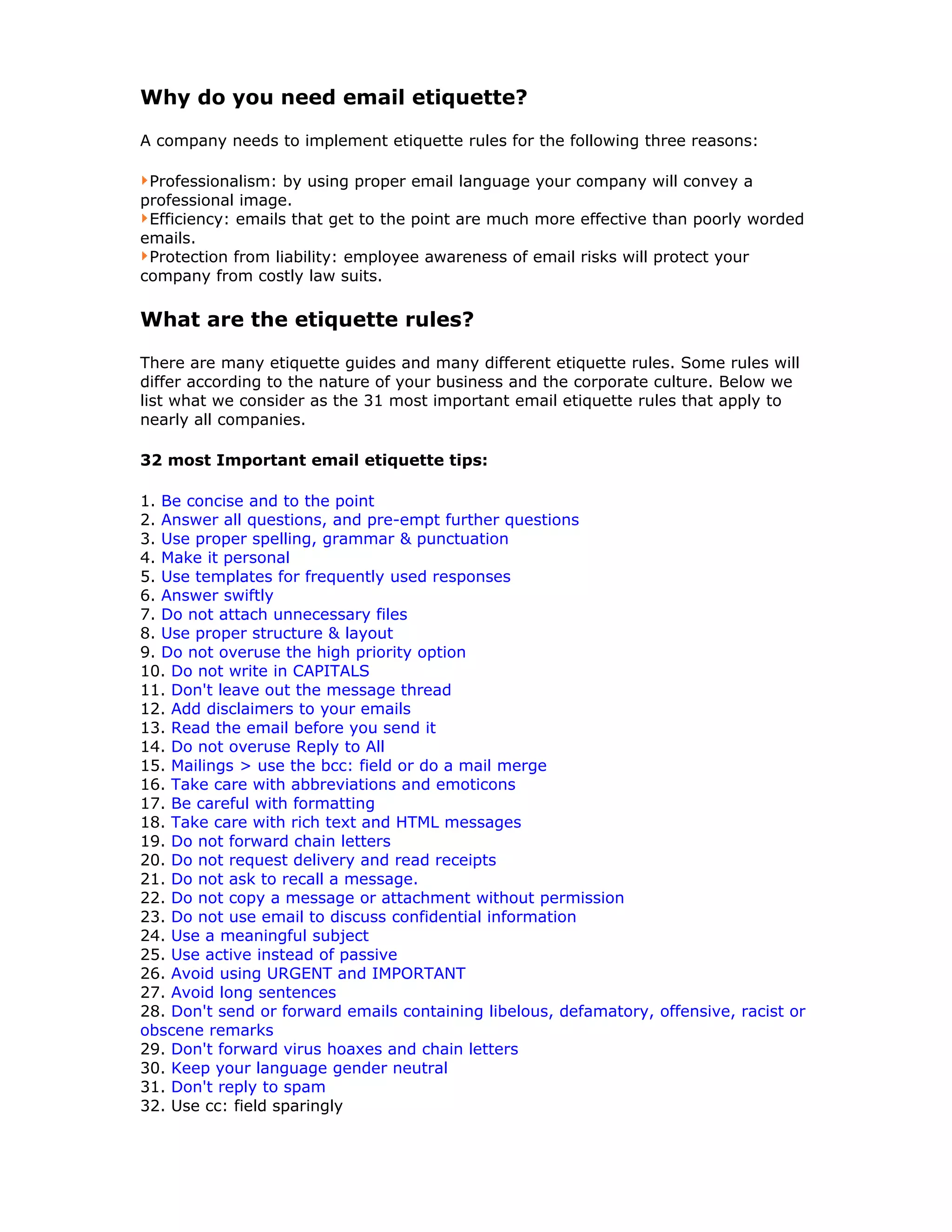 Email etiquette | PDF