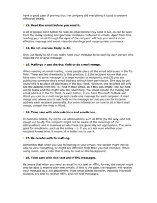 Email etiquette | PDF