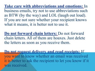 Email etiquette (Communication Skills) | PPTX