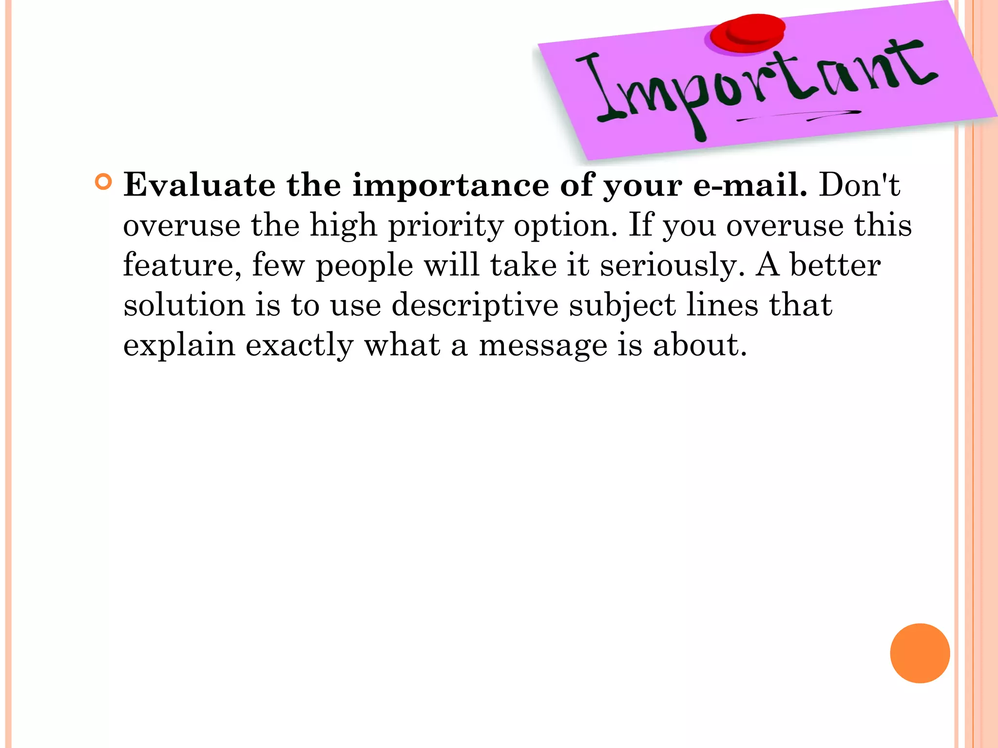 Email etiquette 1 | PPT | Email | Internet
