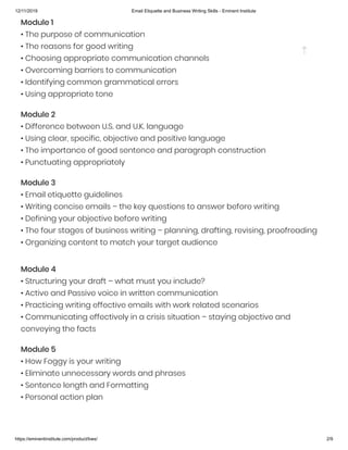 Email etiquette and business writing skills eminent institute | PDF