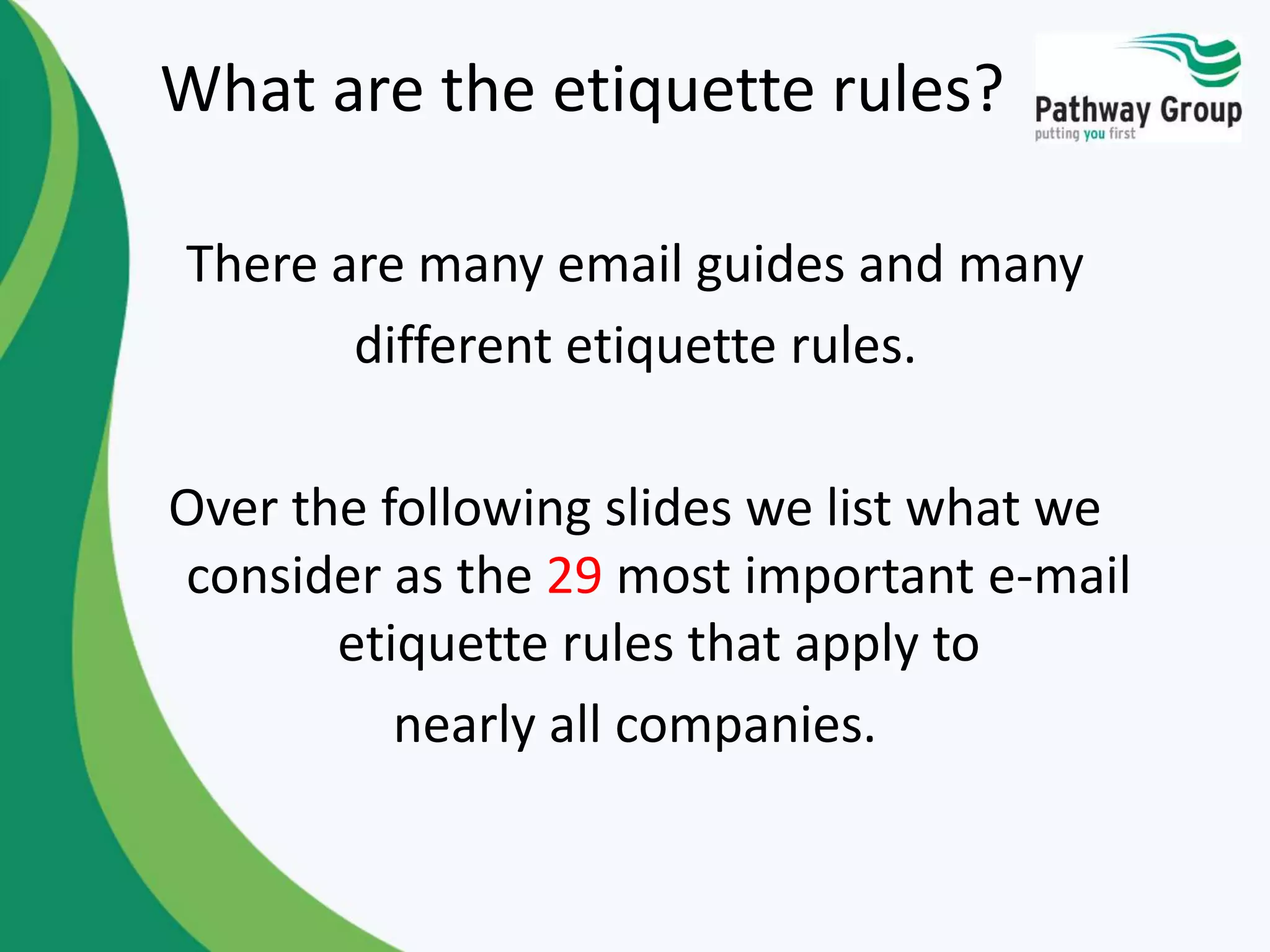 Email etiquette and effective email use guidance for staff and ...