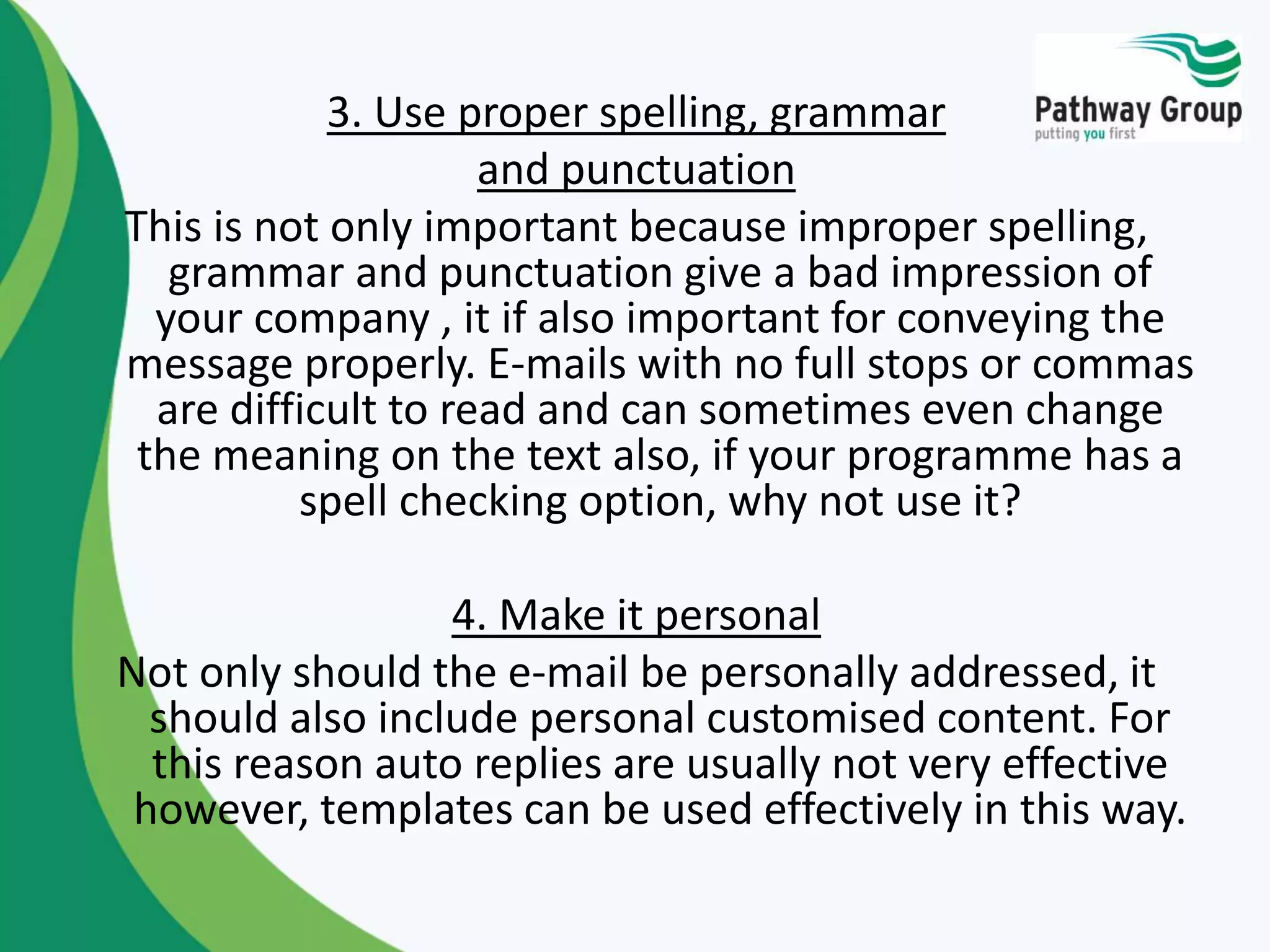 Email etiquette and effective email use guidance for staff and ...