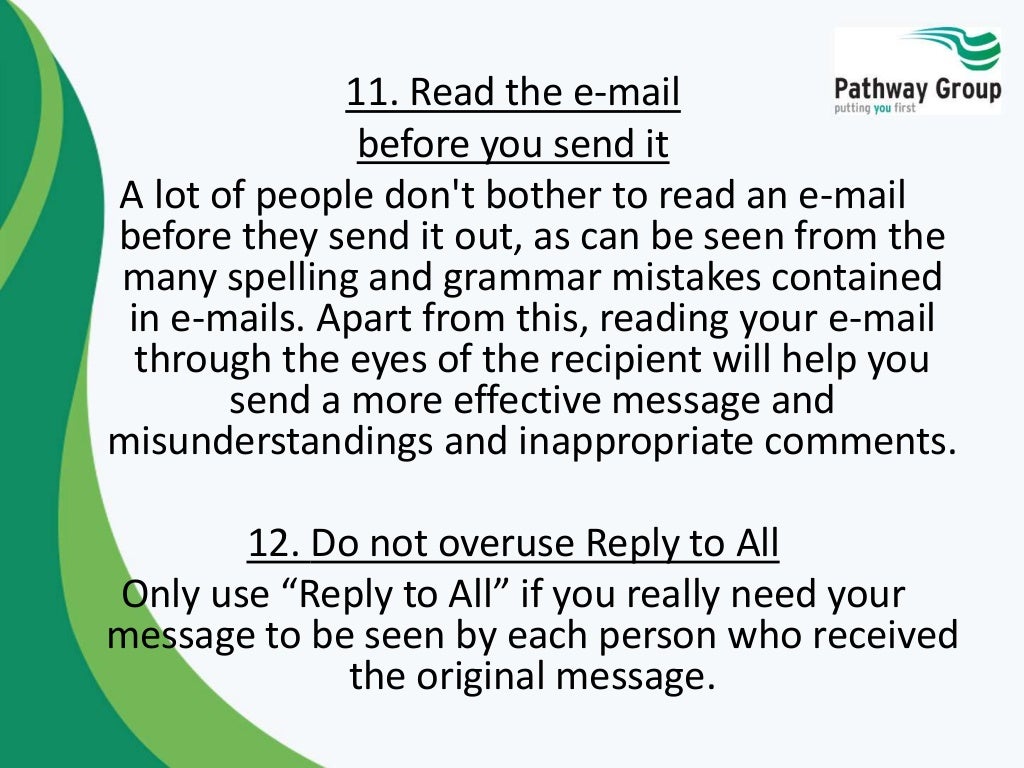 Email etiquette and effective email use guidance for staff and associ…