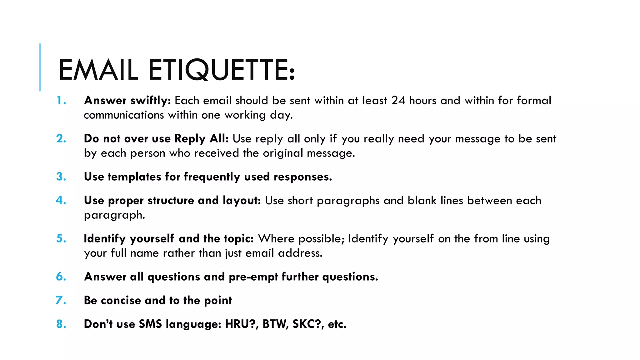 Email Etiquette | PPT | Free Download
