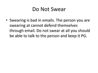 Ten Rules for Email | PPTX