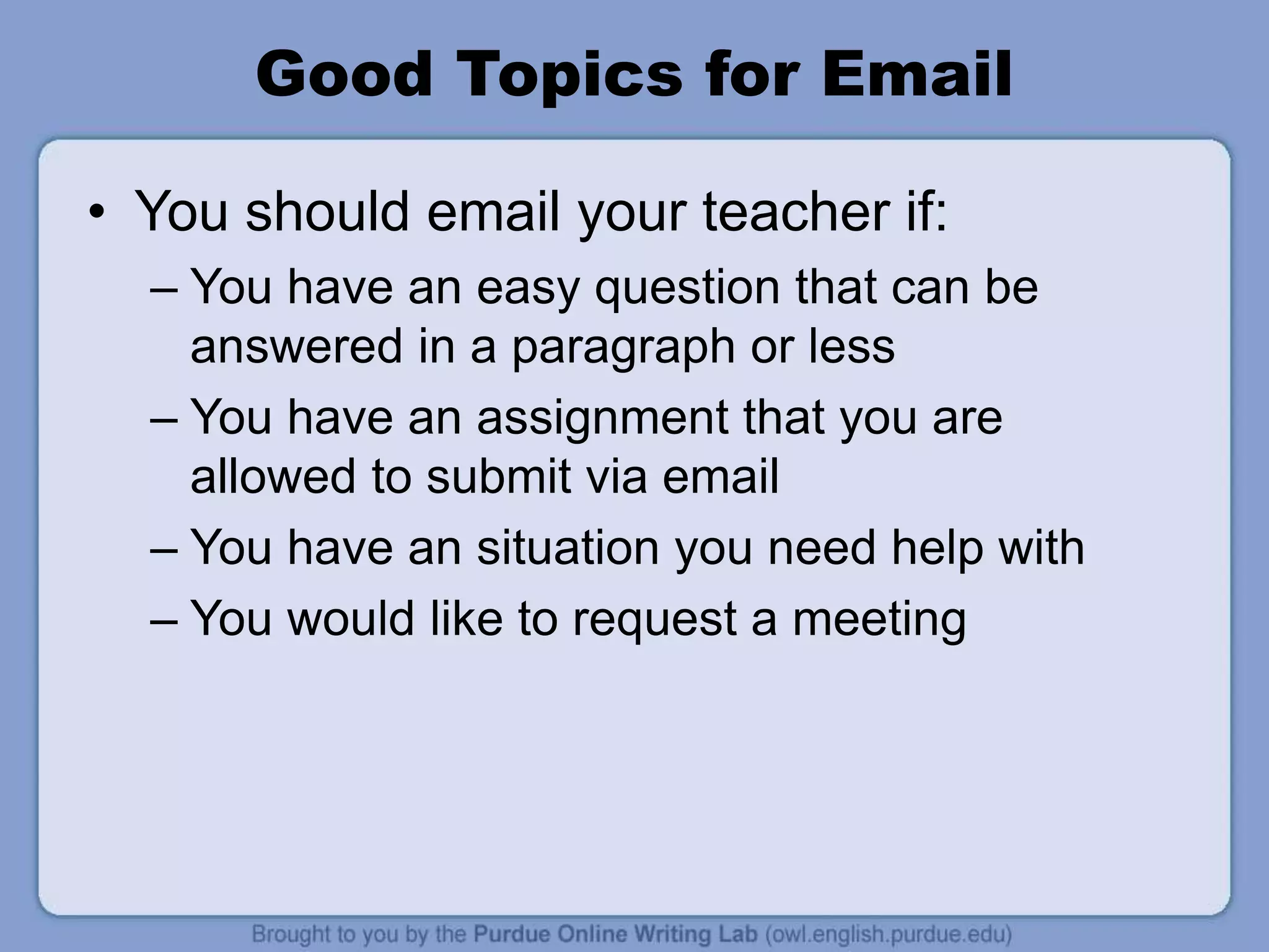Email etiquette for students | PPT