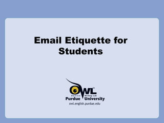 Email etiquette for students | PPT