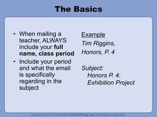 Email etiquette for students | PPT
