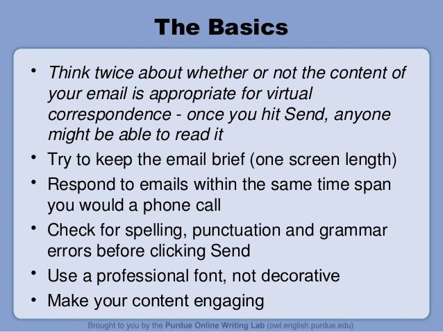 Email etiquette for students