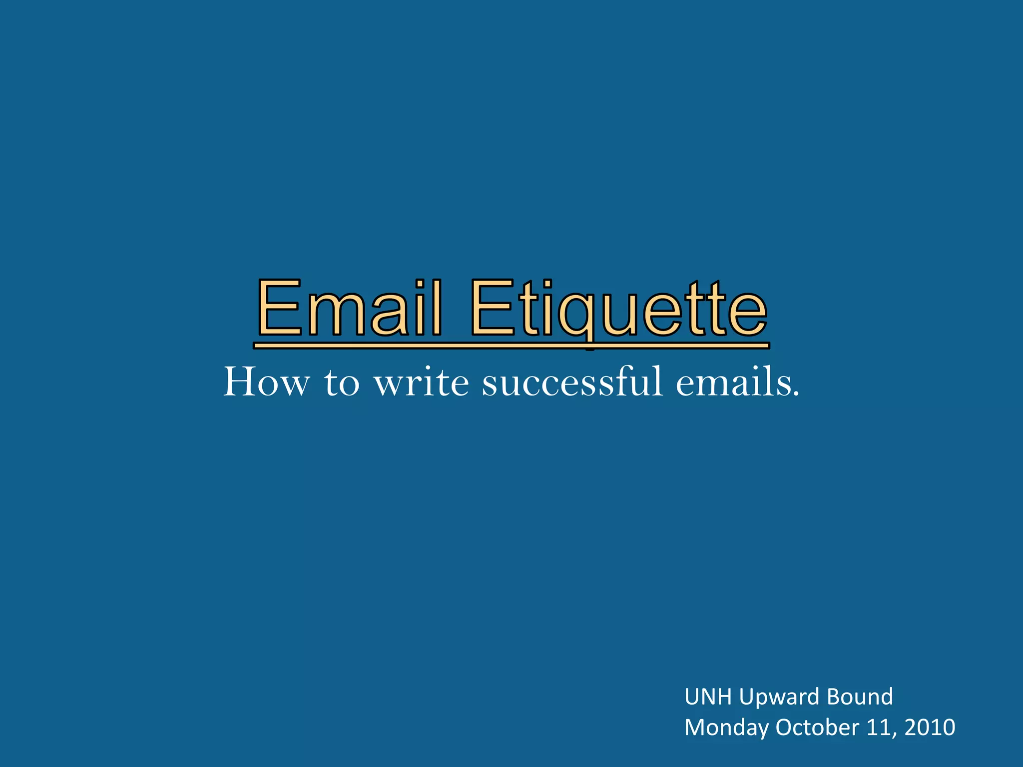 Email Etiquette Presentation | PPTX