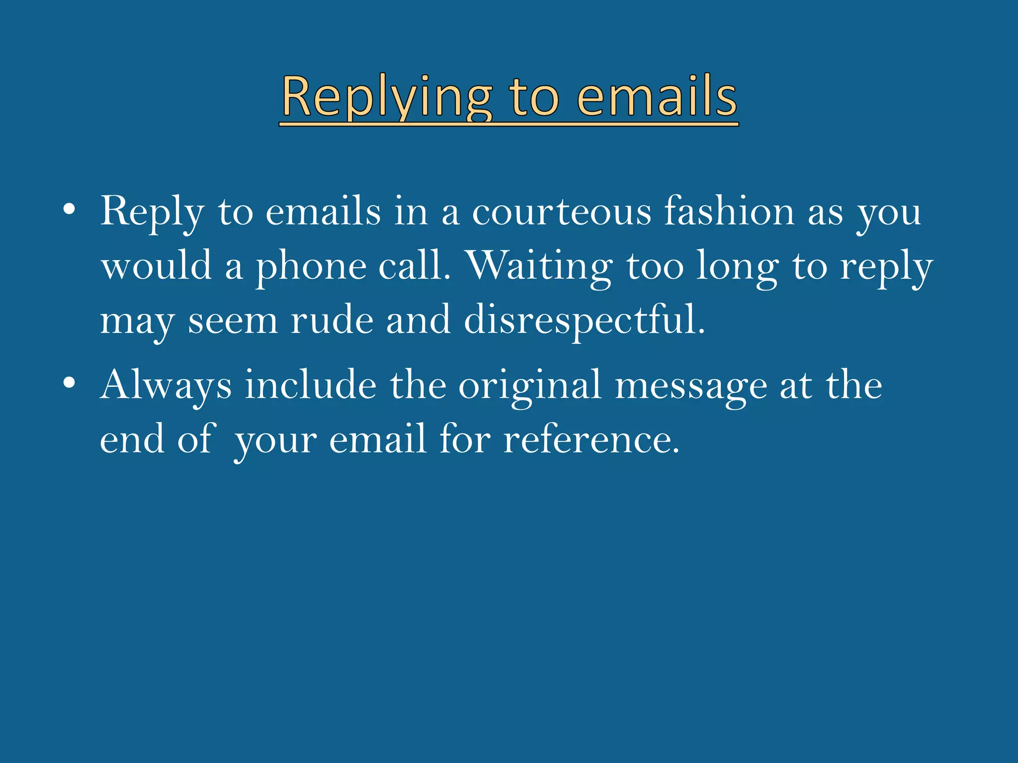 Email Etiquette Presentation | PPTX