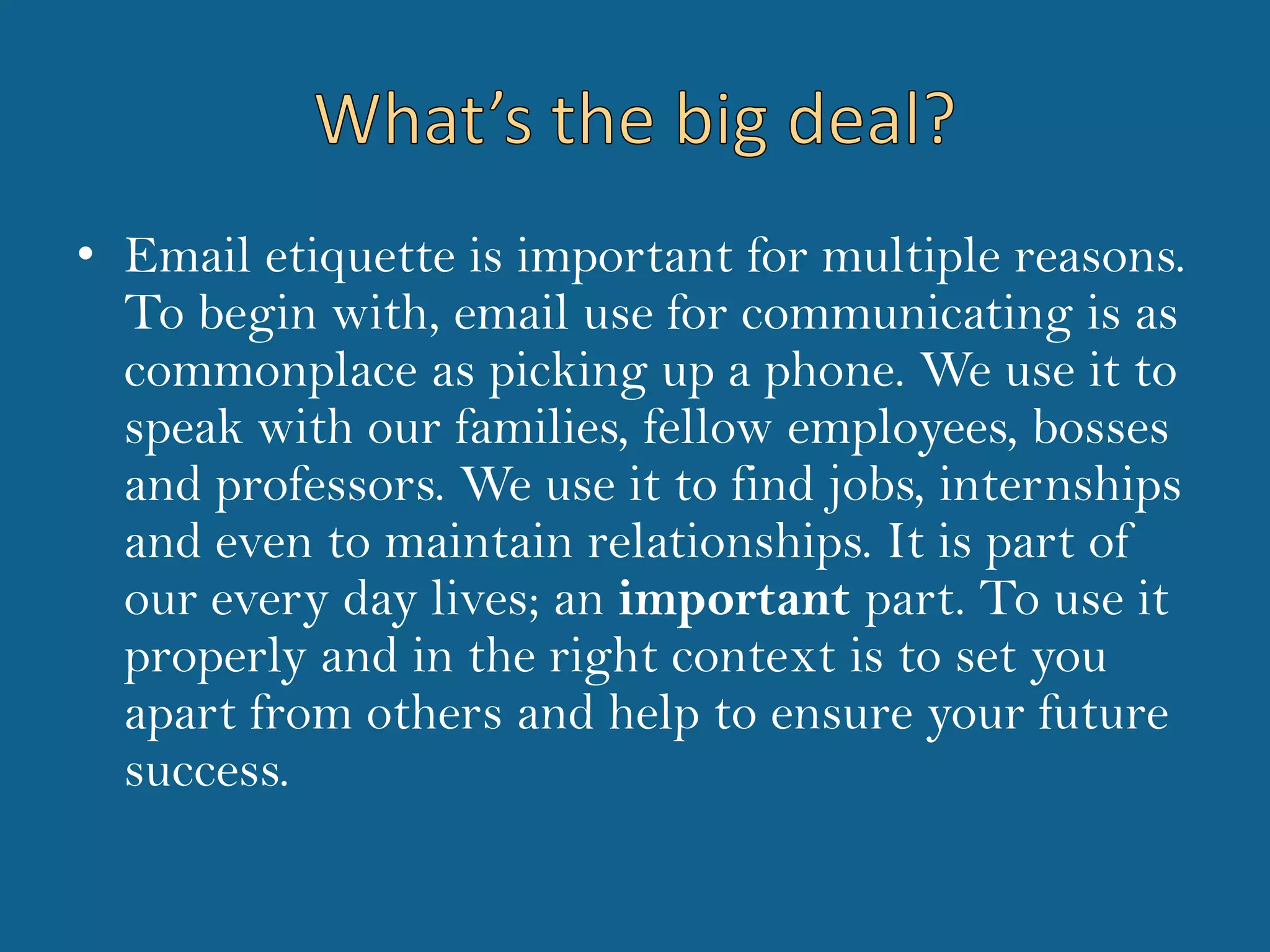 Email Etiquette Presentation | PPTX