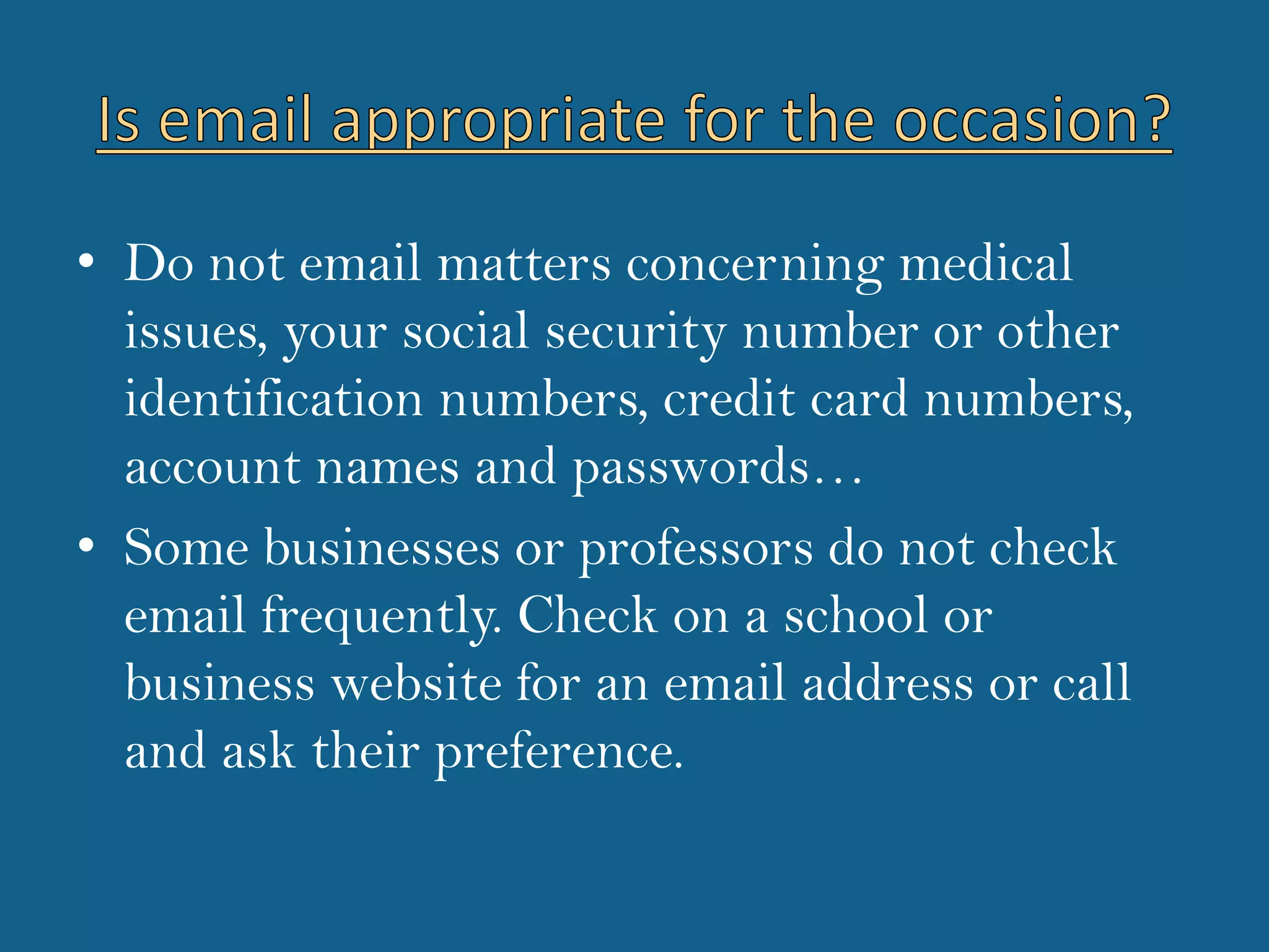 Email Etiquette Presentation | PPTX