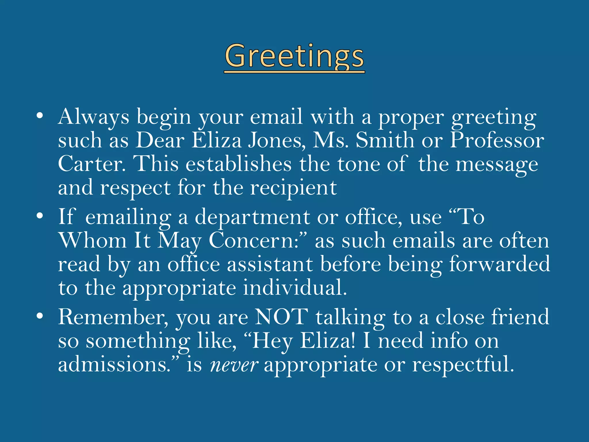 Email Etiquette Presentation | PPTX