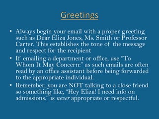 Email Etiquette Presentation | PPTX