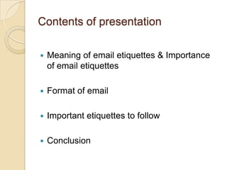 Email etiquettes for presentations.. | PPTX