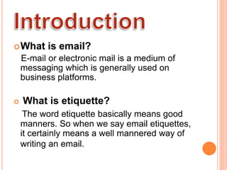 Email Etiquette - Basics | PPTX