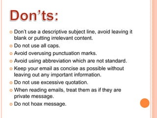Email Etiquette - Basics | PPTX