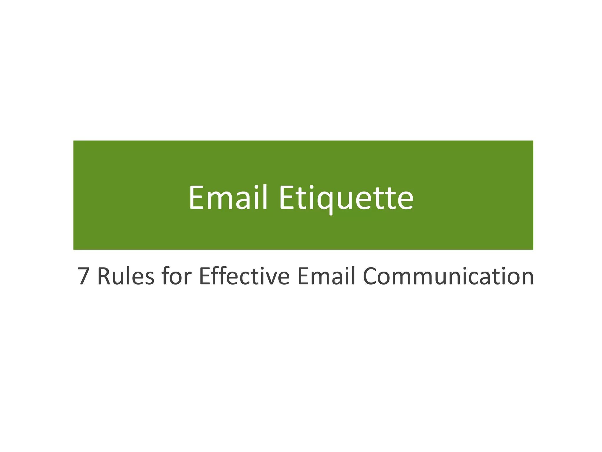7 Email Etiquettes for Effective Email Communication | PPTX