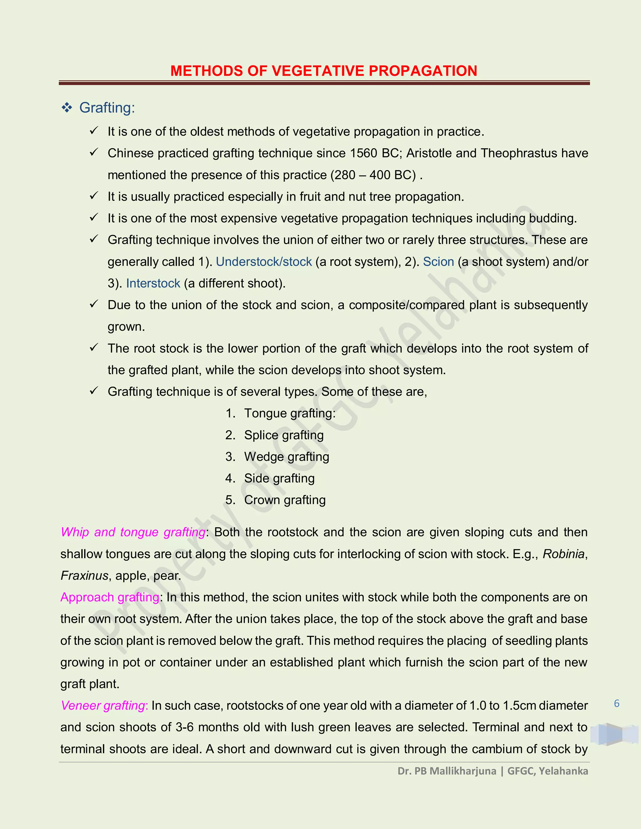Methods of Vegetative Propagation | PDF