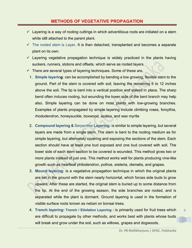 Methods of Vegetative Propagation | PDF | Infertility | Reproductive Health