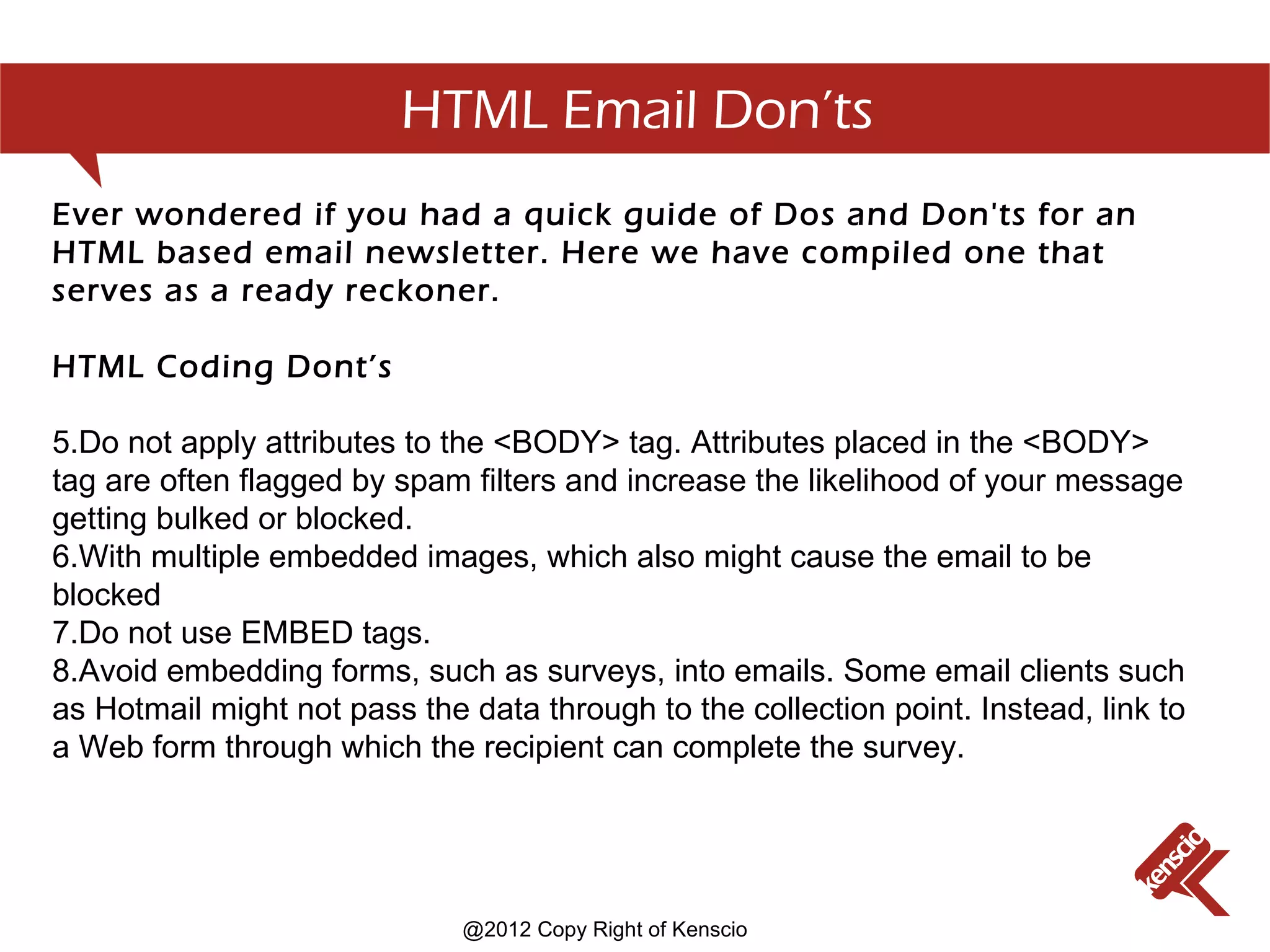 Email marketing - 8 don'ts | PPT