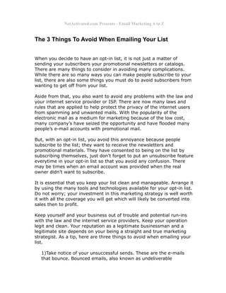 Email marketing a to z | PDF