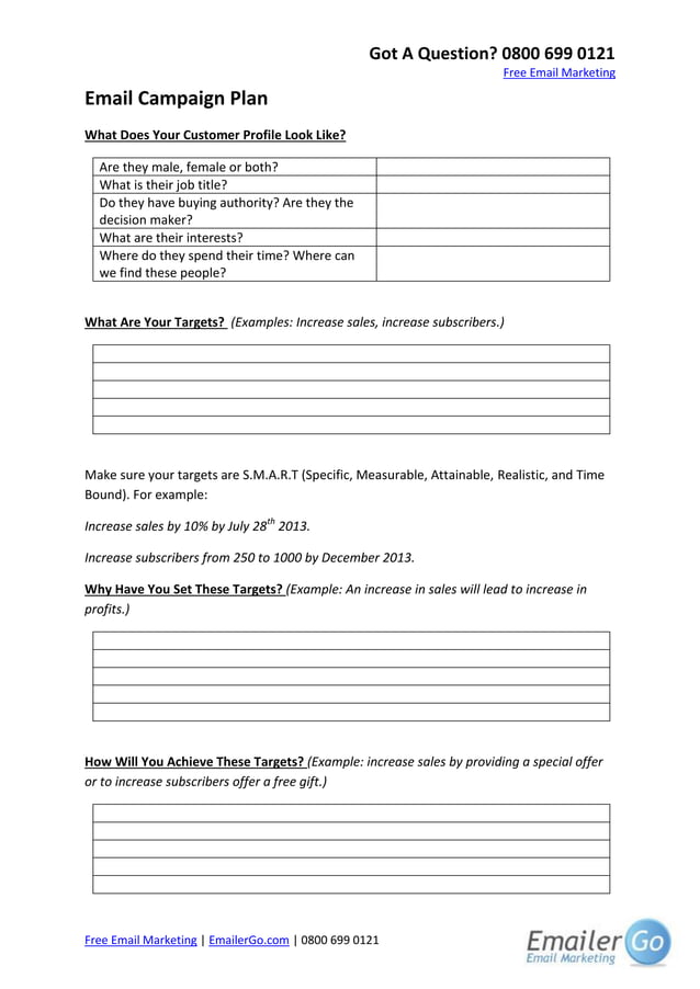 Email Marketing Campaign Plan Template | PDF