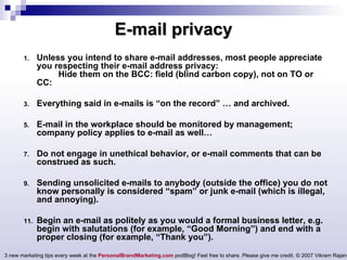 E Mail Netiquette | PPT | Email | Internet