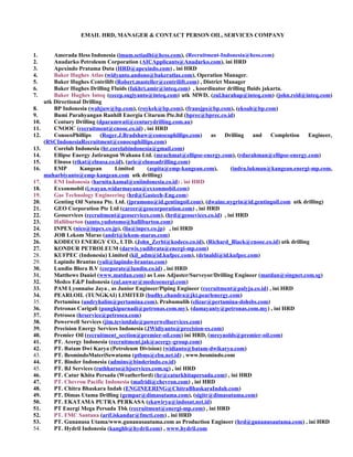 Email HRD Perusahaan Oil and Gas | DOC