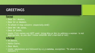 Email Writing | PPTX