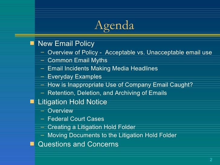 Email policy training management revised(1a)