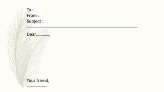 Writing an email (PT3 Latest Format) | PPTX