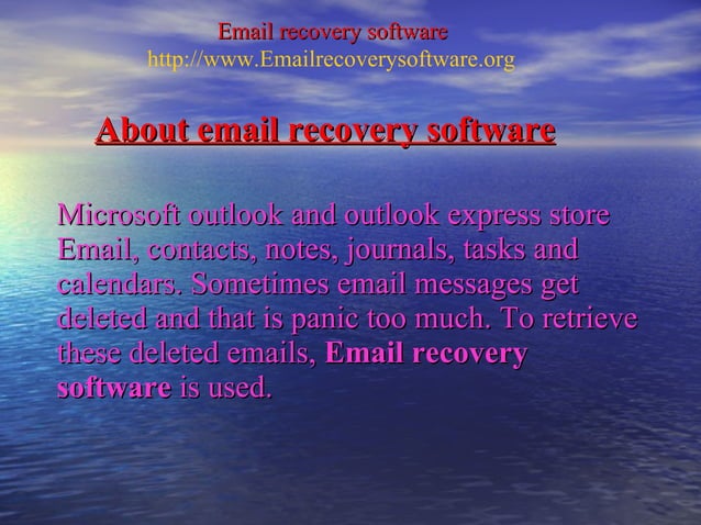 Email recovery software | PPT