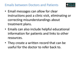 Emails for Improved Doctor Patient Communication | PPT
