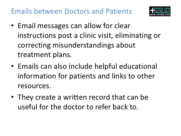 Emails for Improved Doctor Patient Communication