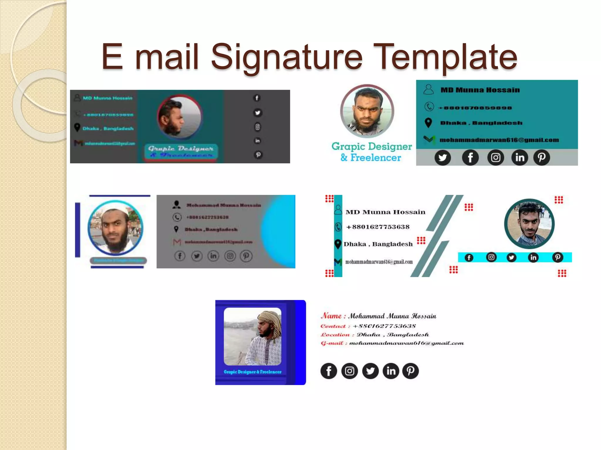 Email signature template | PPTX