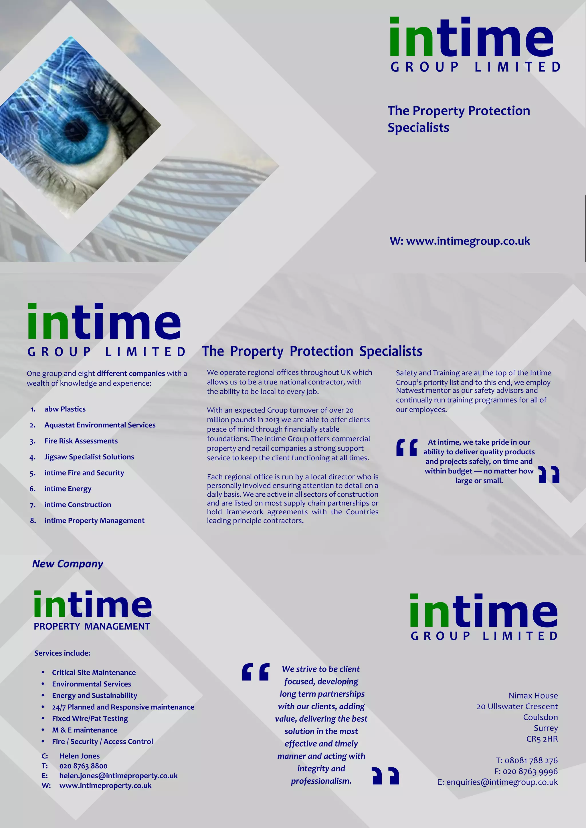Email Version Leaflet Intime Group | PDF | Environmental Services ...