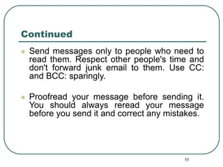 Email Writing - ppt to Teach Email Writing to B1 to C1 level students | PDF