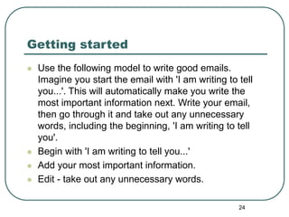 Email Writing - ppt to Teach Email Writing to B1 to C1 level students | PDF