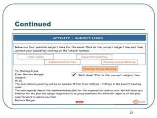 Email Writing - ppt to Teach Email Writing to B1 to C1 level students | PDF