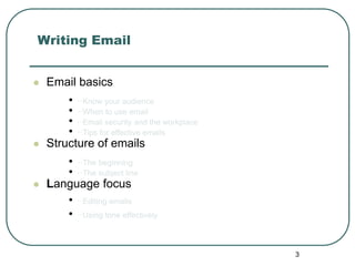 Email Writing - ppt to Teach Email Writing to B1 to C1 level students | PDF