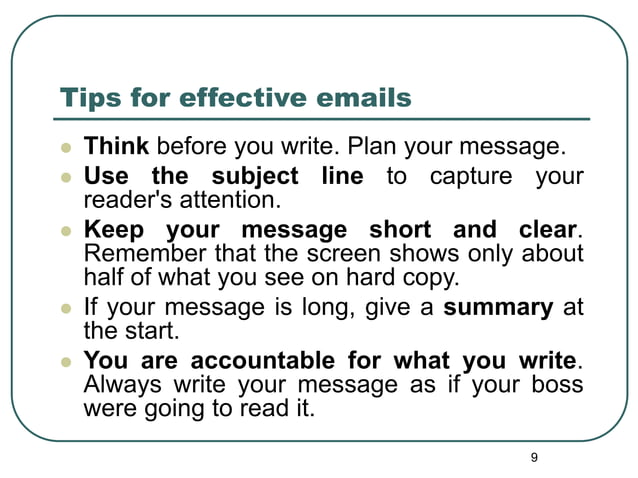 Email Writing - ppt to Teach Email Writing to B1 to C1 level students | PPT