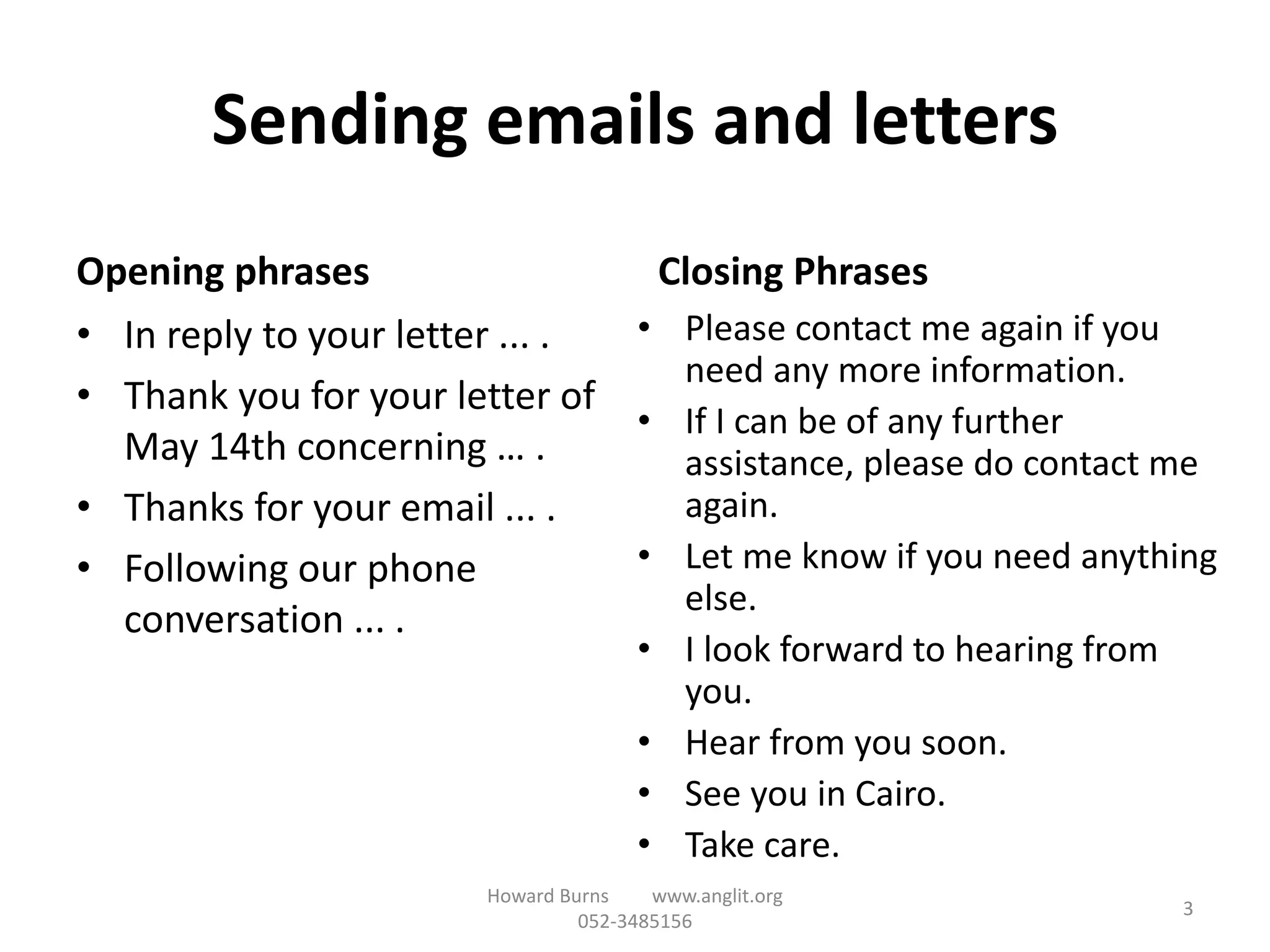 Email writing exercises | PPTX