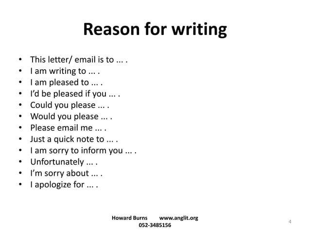 Email writing exercises | PPTX