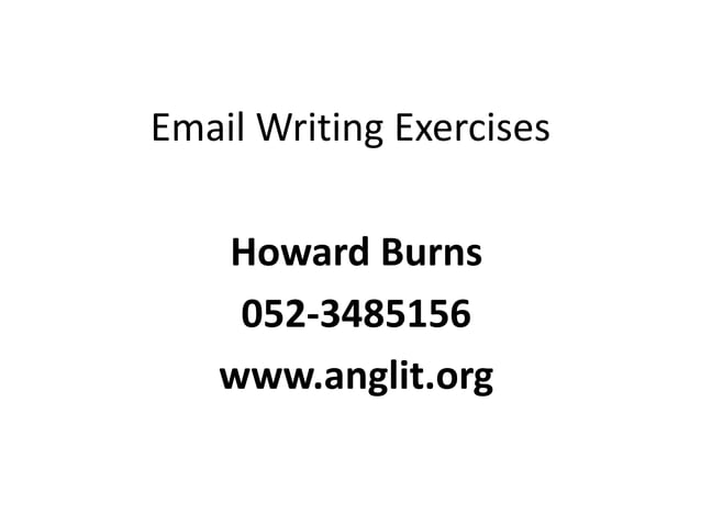 Email Writing Exercises PPT email-writing-exercises-ppt