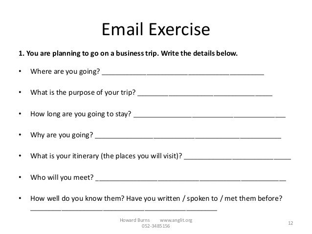 Email Writing Exercises Email Writing Exercises