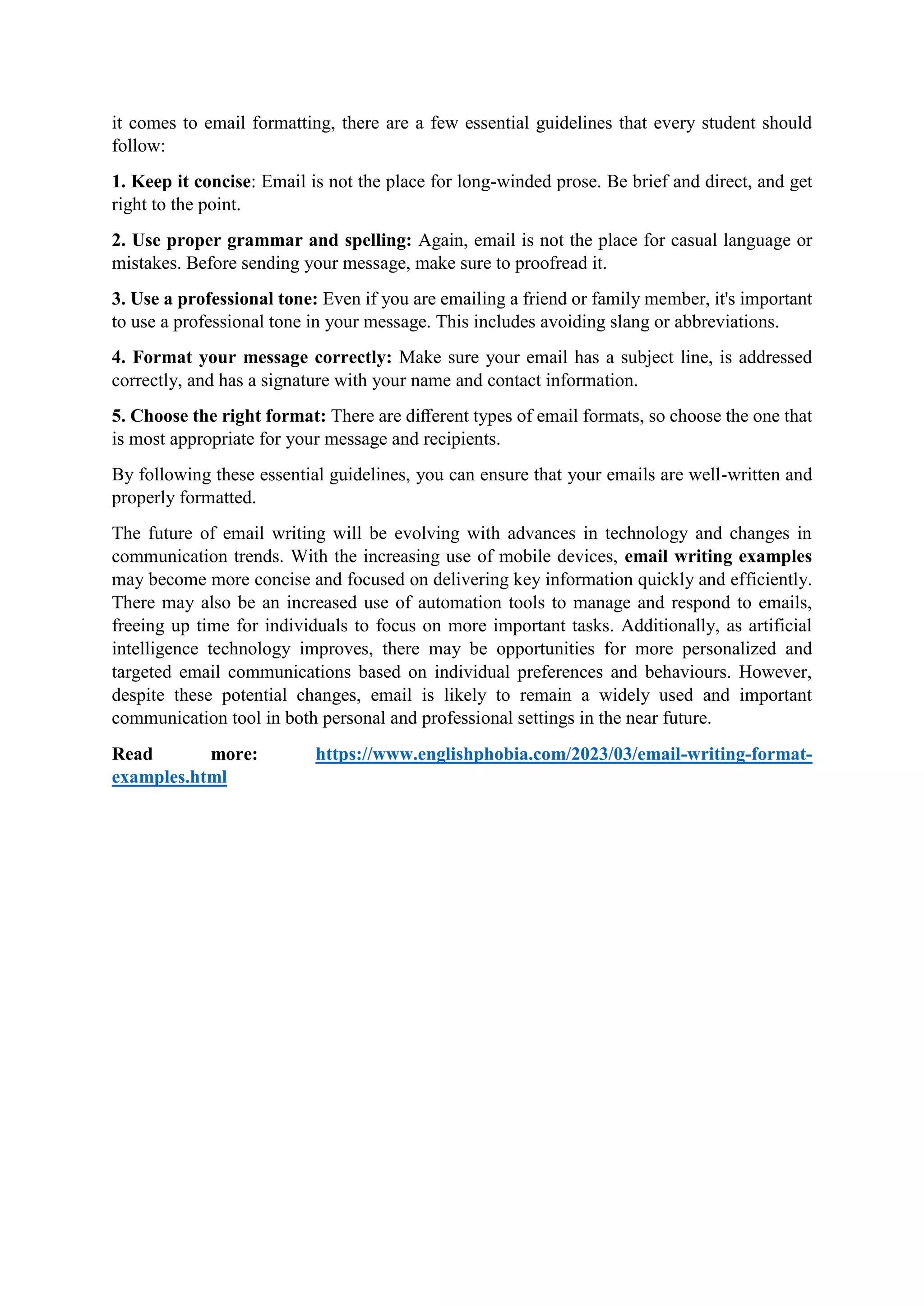 Email Writing Format Examples and Formats for Students! | PDF