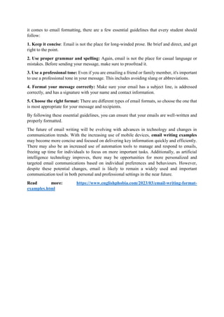 Email Writing Format Examples and Formats for Students! | PDF